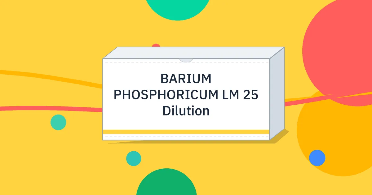 Symbolbild: Packung mit der Aufschrift BARIUM PHOSPHORICUM LM 25 Dilution (PZN 13379573) – Verfügbarkeit und Bezug in Apotheken in Frankfurt am Main