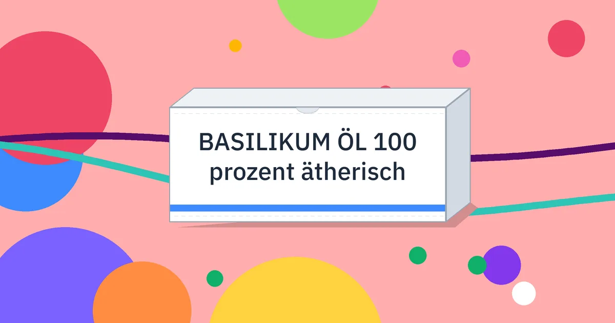Symbolbild: Packung mit der Aufschrift BASILIKUM ÖL 100 prozent ätherisch (PZN 07204220) – Verfügbarkeit und Bezug in Apotheken in Frankfurt am Main