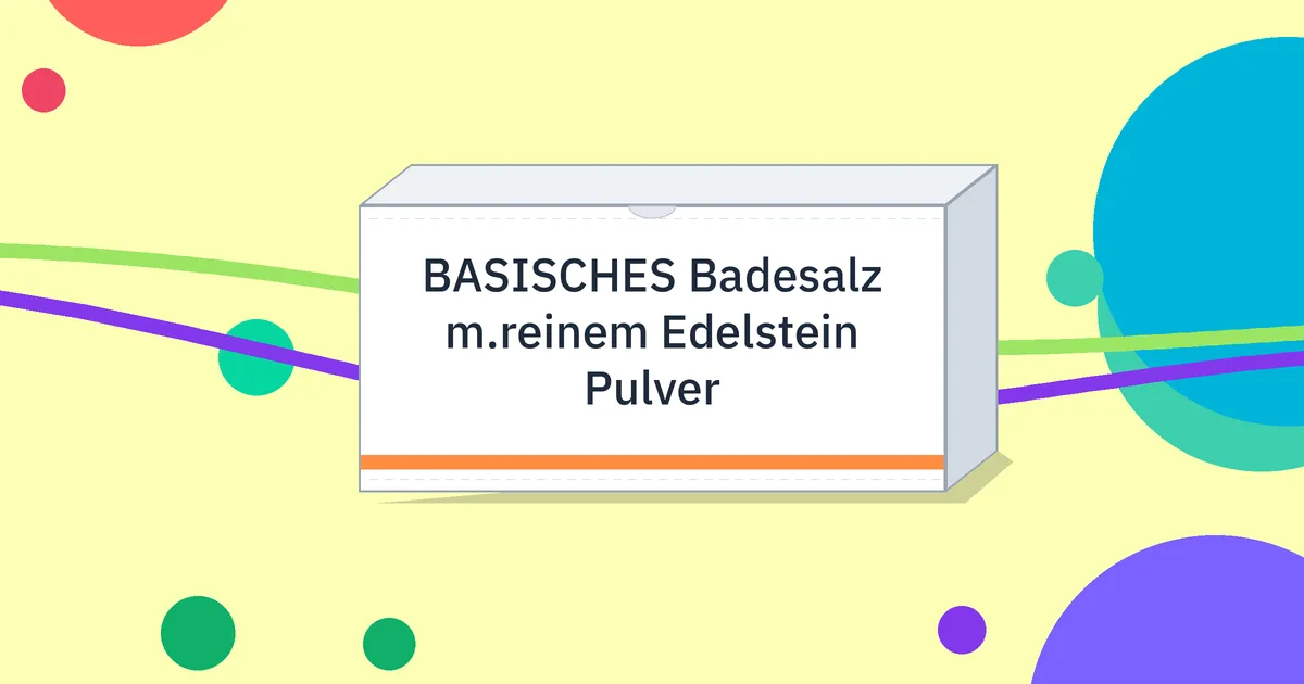 Symbolbild: Packung mit der Aufschrift BASISCHES Badesalz m.reinem Edelstein Pulver (PZN 02399087) – Verfügbarkeit und Bezug in Apotheken in Frankfurt am Main