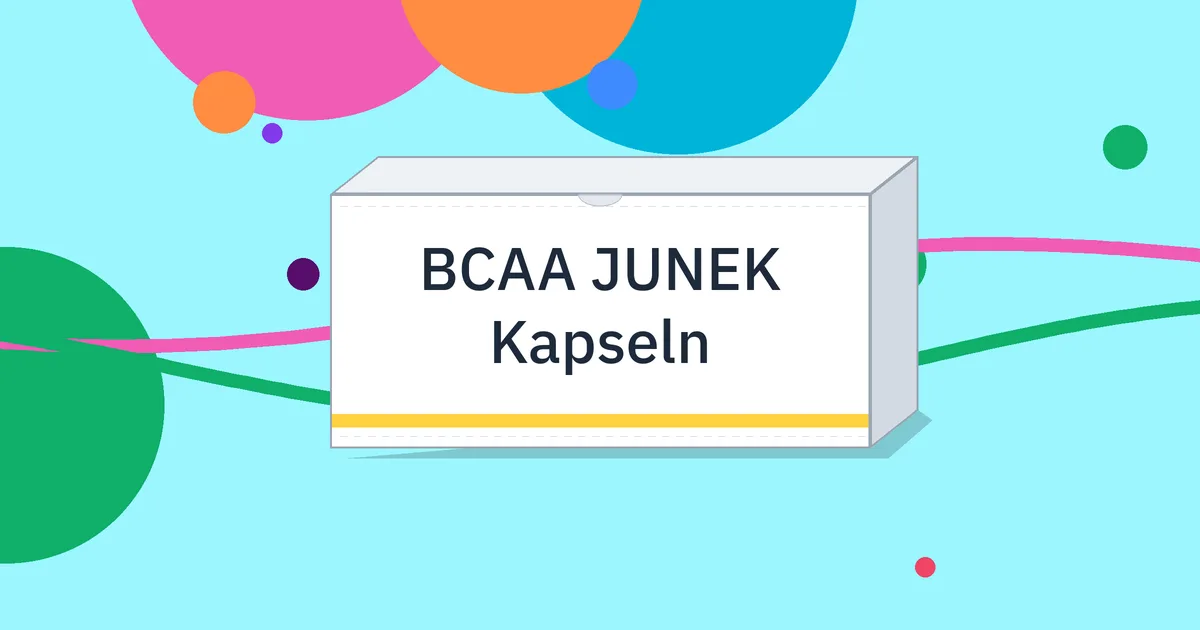 Symbolbild: Packung mit der Aufschrift BCAA JUNEK Kapseln (PZN 10732170) – Verfügbarkeit und Bezug in Apotheken in Frankfurt am Main