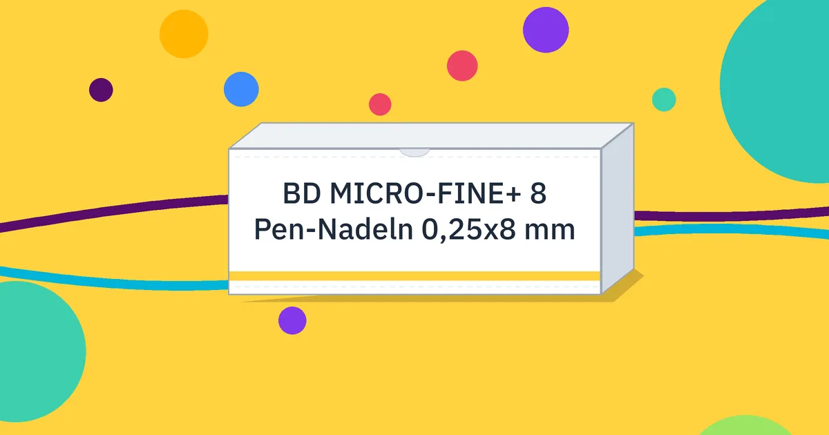 Symbolbild: Packung mit der Aufschrift BD MICRO-FINE+ 8 Pen-Nadeln 0,25x8 mm (PZN 13652477) – Verfügbarkeit und Bezug in Apotheken in Frankfurt am Main