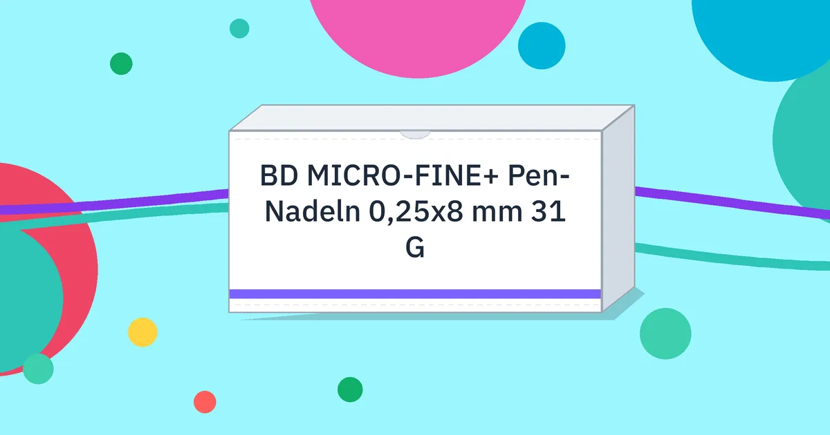 Symbolbild: Packung mit der Aufschrift BD MICRO-FINE+ Pen-Nadeln 0,25x8 mm 31 G (PZN 18760763) – Verfügbarkeit und Bezug in Apotheken in Frankfurt am Main