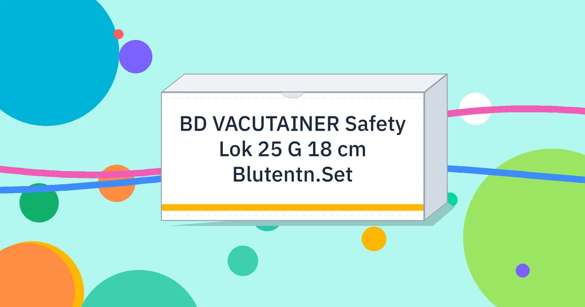Symbolbild: Packung mit der Aufschrift BD VACUTAINER Safety Lok 25 G 18 cm Blutentn.Set (PZN 15739113) – Verfügbarkeit und Bezug in Apotheken in Frankfurt am Main