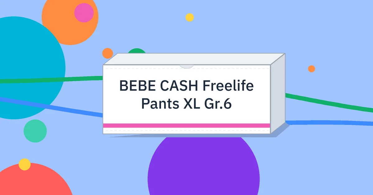 Symbolbild: Packung mit der Aufschrift BEBE CASH Freelife Pants XL Gr.6 (PZN 18376970) – Verfügbarkeit und Bezug in Apotheken in Frankfurt am Main