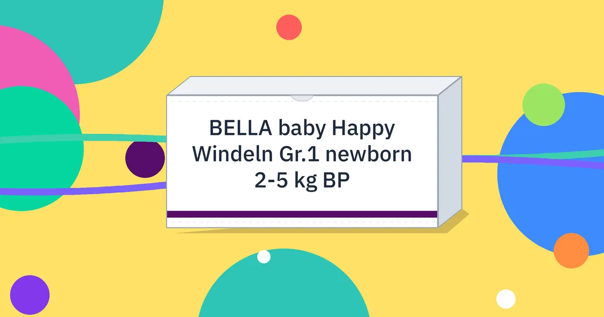 Symbolbild: Packung mit der Aufschrift BELLA baby Happy Windeln Gr.1 newborn 2-5 kg BP (PZN 19876077) – Verfügbarkeit und Bezug in Apotheken in Frankfurt am Main
