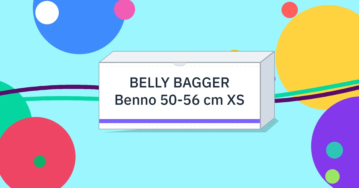 Symbolbild: Packung mit der Aufschrift BELLY BAGGER Benno 50-56 cm XS (PZN 18019661) – Verfügbarkeit und Bezug in Apotheken in Frankfurt am Main