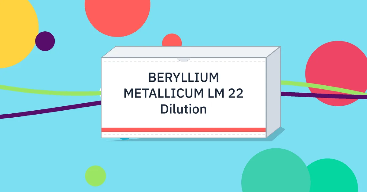 Symbolbild: Packung mit der Aufschrift BERYLLIUM METALLICUM LM 22 Dilution (PZN 12793460) – Verfügbarkeit und Bezug in Apotheken in Frankfurt am Main