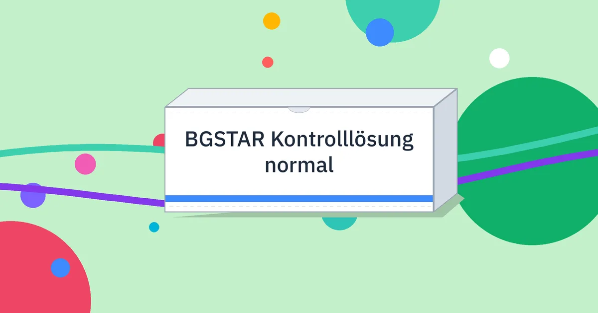Symbolbild: Packung mit der Aufschrift BGSTAR Kontrolllösung normal (PZN 06581357) – Verfügbarkeit und Bezug in Apotheken in Frankfurt am Main