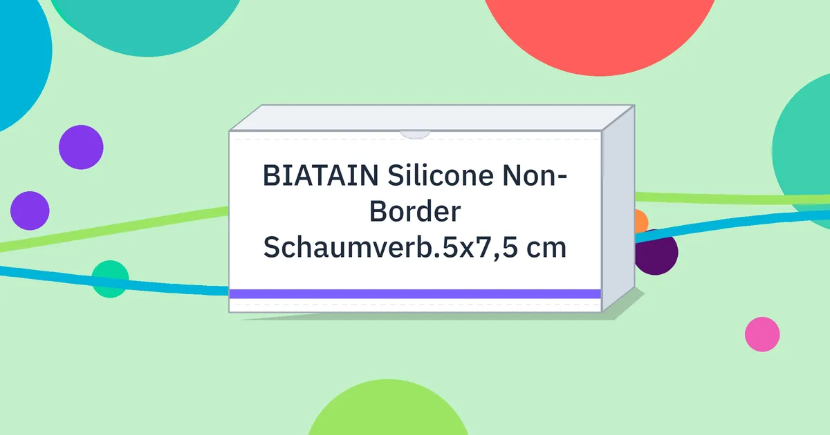 Symbolbild: Packung mit der Aufschrift BIATAIN Silicone Non-Border Schaumverb.5x7,5 cm (PZN 18670221) – Verfügbarkeit und Bezug in Apotheken in Frankfurt am Main
