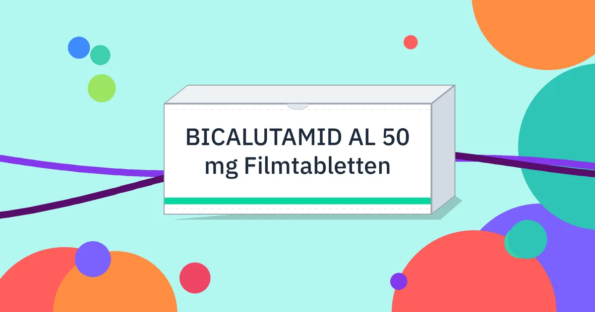 Symbolbild: Packung mit der Aufschrift BICALUTAMID AL 50 mg Filmtabletten (PZN 01712317) – Verfügbarkeit und Bezug in Apotheken in Frankfurt am Main