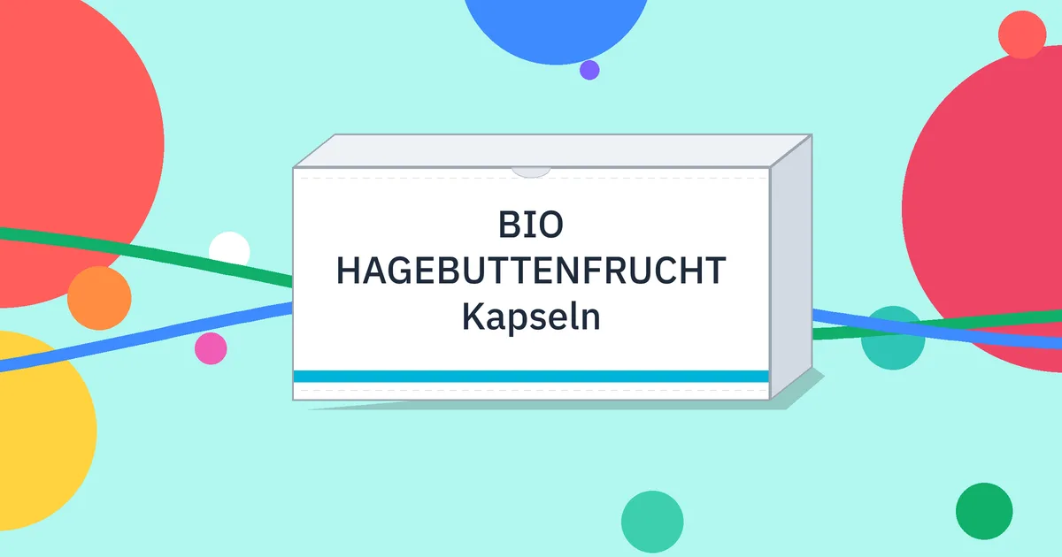 Symbolbild: Packung mit der Aufschrift BIO HAGEBUTTENFRUCHT Kapseln (PZN 08868850) – Verfügbarkeit und Bezug in Apotheken in Frankfurt am Main