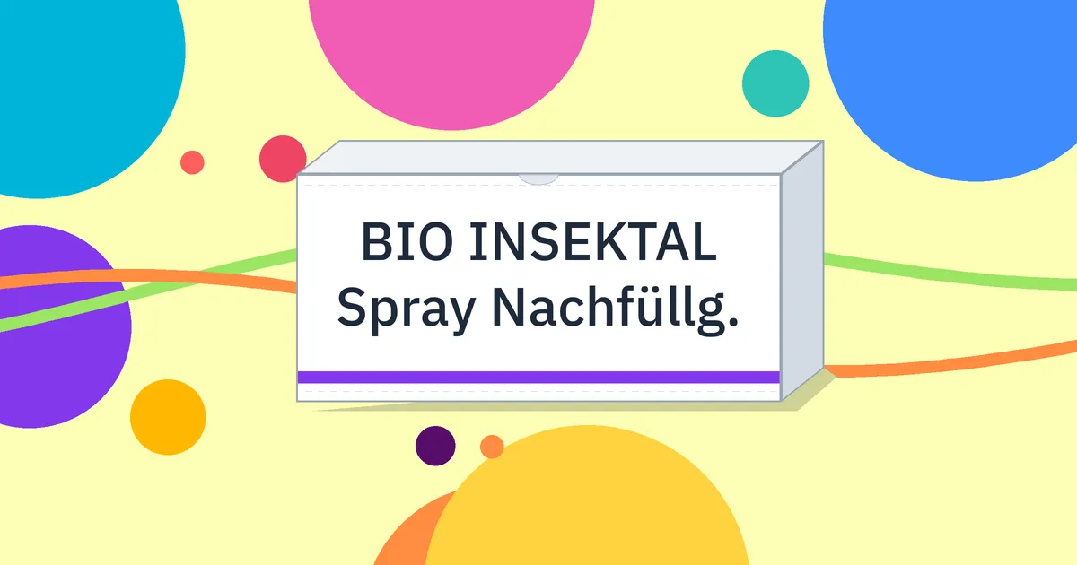 Symbolbild: Packung mit der Aufschrift BIO INSEKTAL Spray Nachfüllg. (PZN 04299591) – Verfügbarkeit und Bezug in Apotheken in Frankfurt am Main