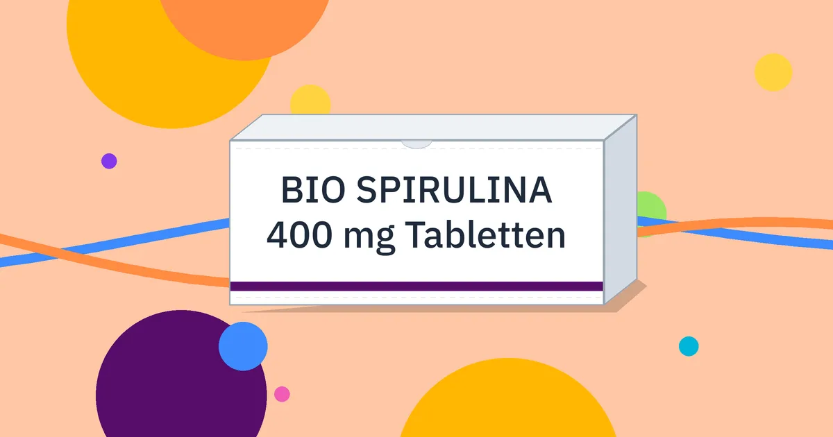 Symbolbild: Packung mit der Aufschrift BIO SPIRULINA 400 mg Tabletten (PZN 09463730) – Verfügbarkeit und Bezug in Apotheken in Frankfurt am Main