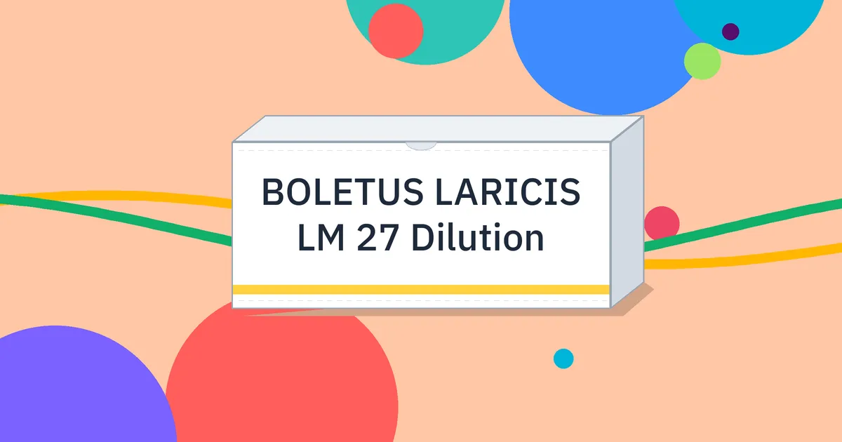 Symbolbild: Packung mit der Aufschrift BOLETUS LARICIS LM 27 Dilution (PZN 13391611) – Verfügbarkeit und Bezug in Apotheken in Frankfurt am Main