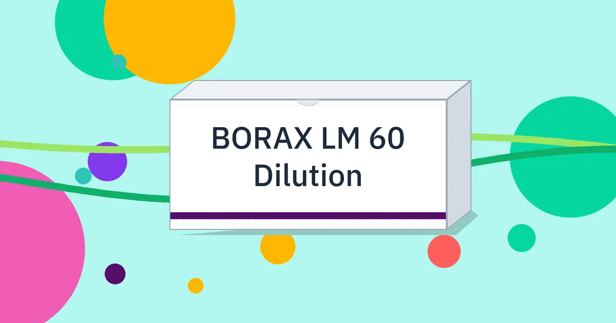 Symbolbild: Packung mit der Aufschrift BORAX LM 60 Dilution (PZN 12796375) – Verfügbarkeit und Bezug in Apotheken in Frankfurt am Main