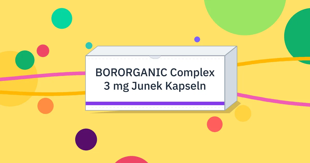 Symbolbild: Packung mit der Aufschrift BORORGANIC Complex 3 mg Junek Kapseln (PZN 10521912) – Verfügbarkeit und Bezug in Apotheken in Frankfurt am Main