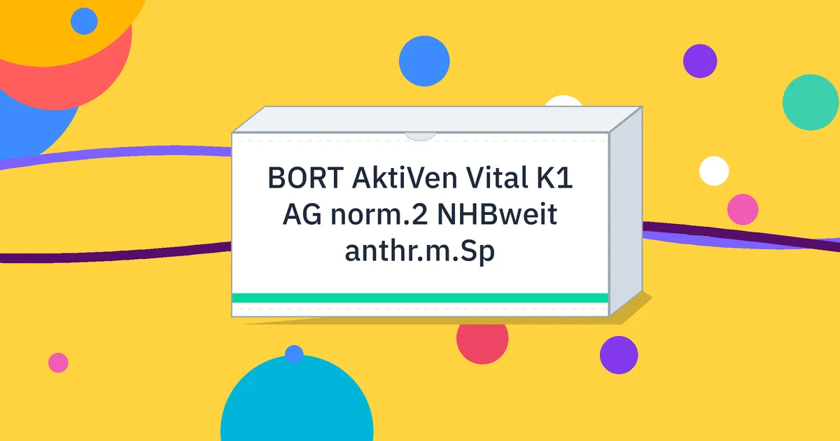 Symbolbild: Packung mit der Aufschrift BORT AktiVen Vital K1 AG norm.2 NHBweit anthr.m.Sp (PZN 13733974) – Verfügbarkeit und Bezug in Apotheken in Frankfurt am Main