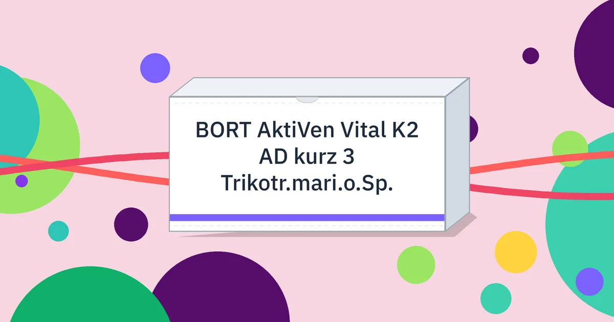 Symbolbild: Packung mit der Aufschrift BORT AktiVen Vital K2 AD kurz 3 Trikotr.mari.o.Sp. (PZN 13727755) – Verfügbarkeit und Bezug in Apotheken in Frankfurt am Main