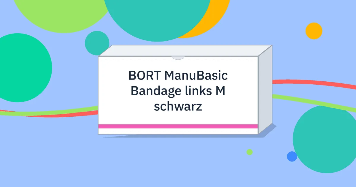 Symbolbild: Packung mit der Aufschrift BORT ManuBasic Bandage links M schwarz (PZN 02759893) – Verfügbarkeit und Bezug in Apotheken in Frankfurt am Main