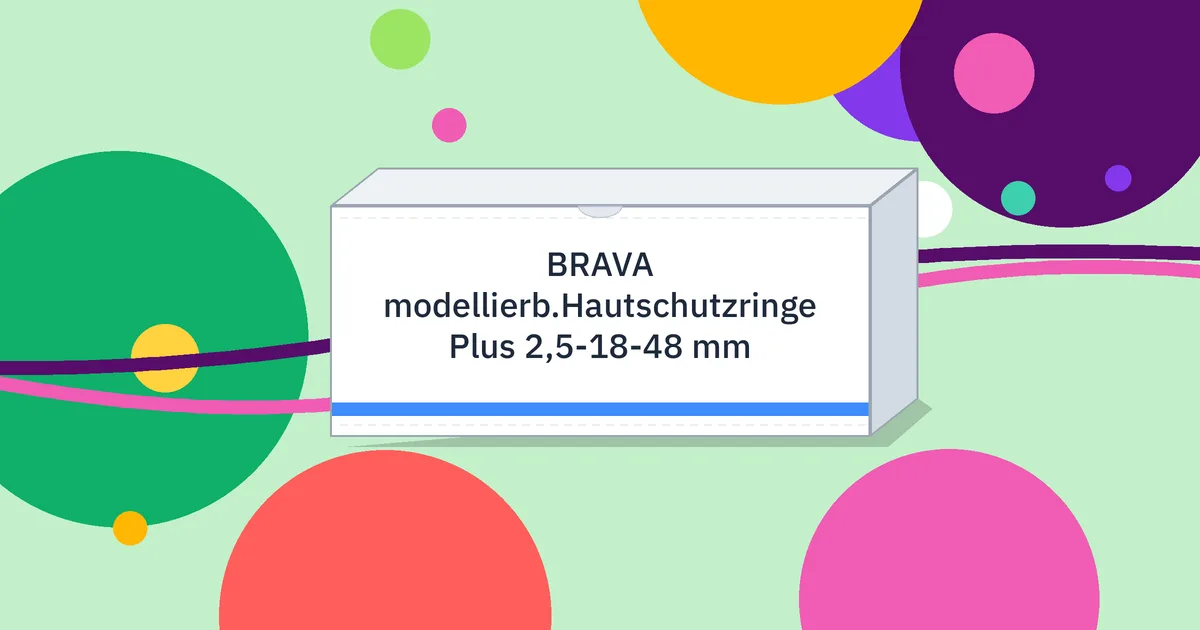 Symbolbild: Packung mit der Aufschrift BRAVA modellierb.Hautschutzringe Plus 2,5-18-48 mm (PZN 11899328) – Verfügbarkeit und Bezug in Apotheken in Frankfurt am Main