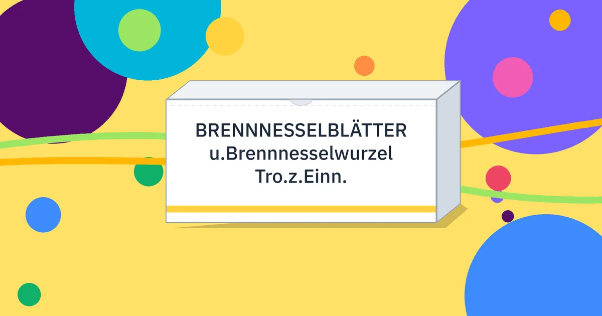 Symbolbild: Packung mit der Aufschrift BRENNNESSELBLÄTTER u.Brennnesselwurzel Tro.z.Einn. (PZN 11366419) – Verfügbarkeit und Bezug in Apotheken in Frankfurt am Main