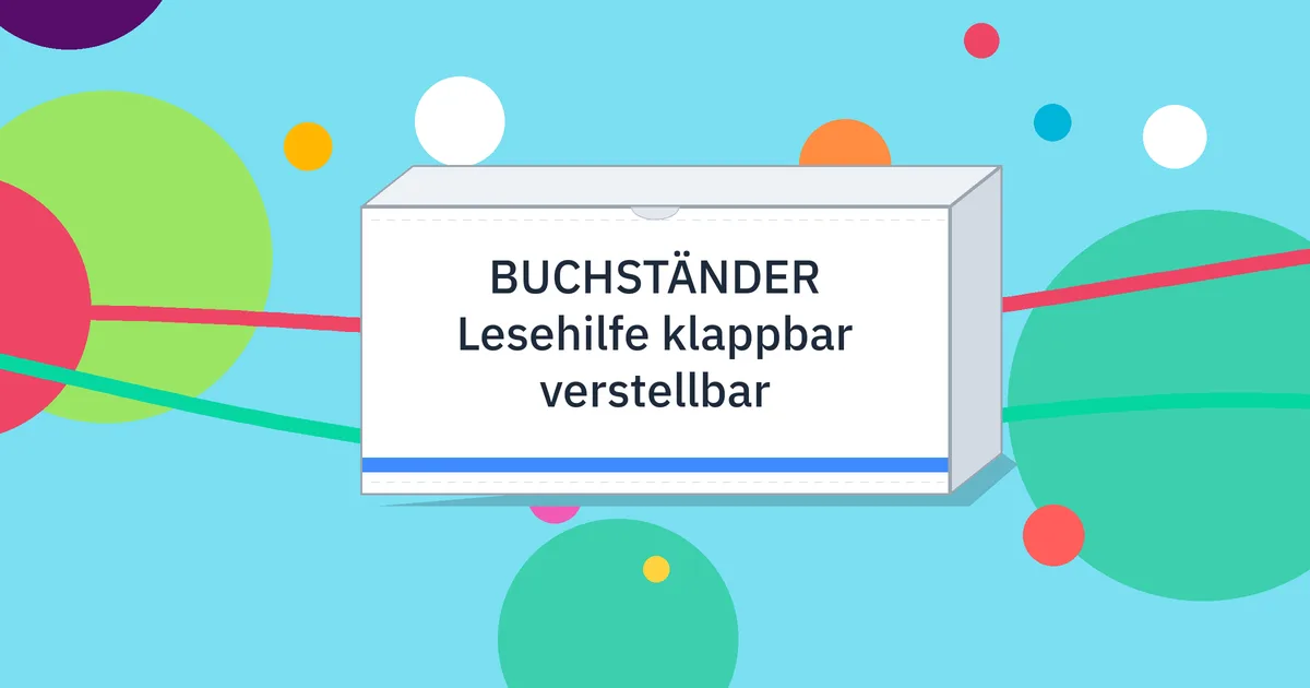Symbolbild: Packung mit der Aufschrift BUCHSTÄNDER Lesehilfe klappbar verstellbar (PZN 19291968) – Verfügbarkeit und Bezug in Apotheken in Frankfurt am Main