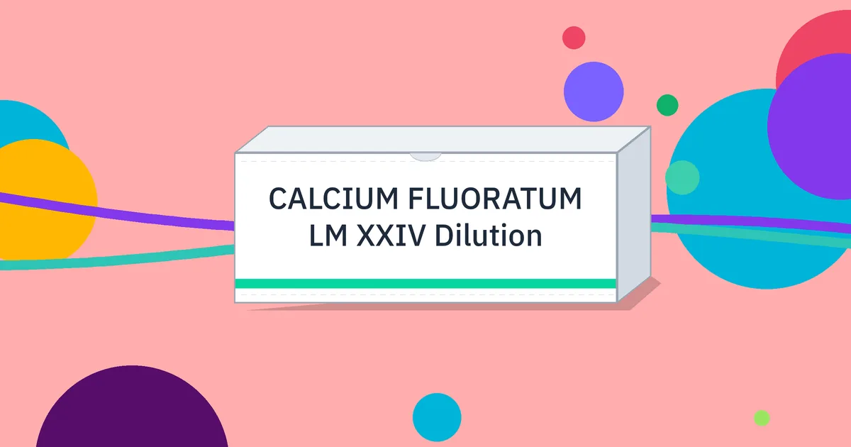 Symbolbild: Packung mit der Aufschrift CALCIUM FLUORATUM LM XXIV Dilution (PZN 02673973) – Verfügbarkeit und Bezug in Apotheken in Frankfurt am Main