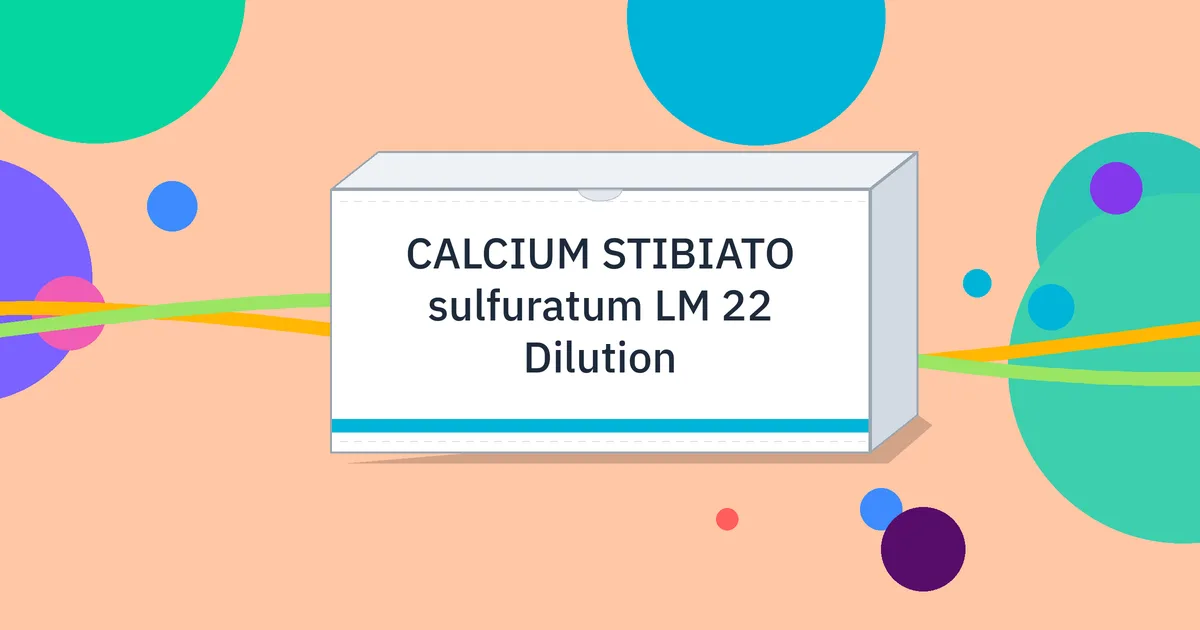 Symbolbild: Packung mit der Aufschrift CALCIUM STIBIATO sulfuratum LM 22 Dilution (PZN 12806671) – Verfügbarkeit und Bezug in Apotheken in Frankfurt am Main