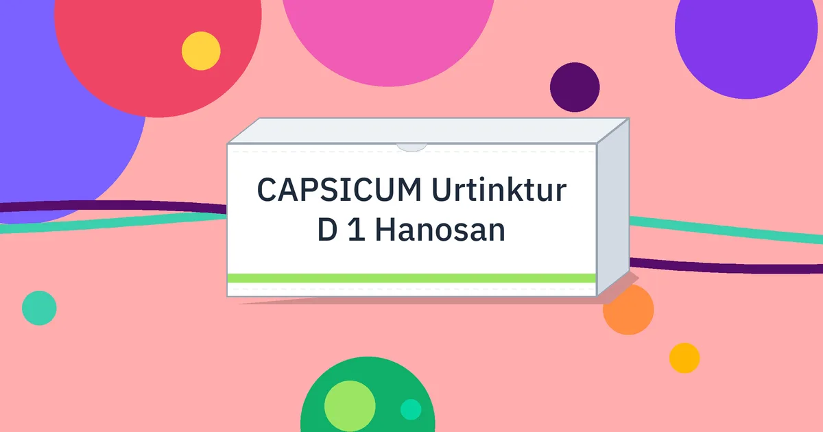 Symbolbild: Packung mit der Aufschrift CAPSICUM Urtinktur D 1 Hanosan (PZN 07431186) – Verfügbarkeit und Bezug in Apotheken in Frankfurt am Main