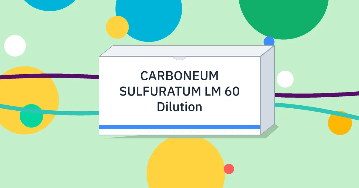 Symbolbild: Packung mit der Aufschrift CARBONEUM SULFURATUM LM 60 Dilution (PZN 12810129) – Verfügbarkeit und Bezug in Apotheken in Frankfurt am Main