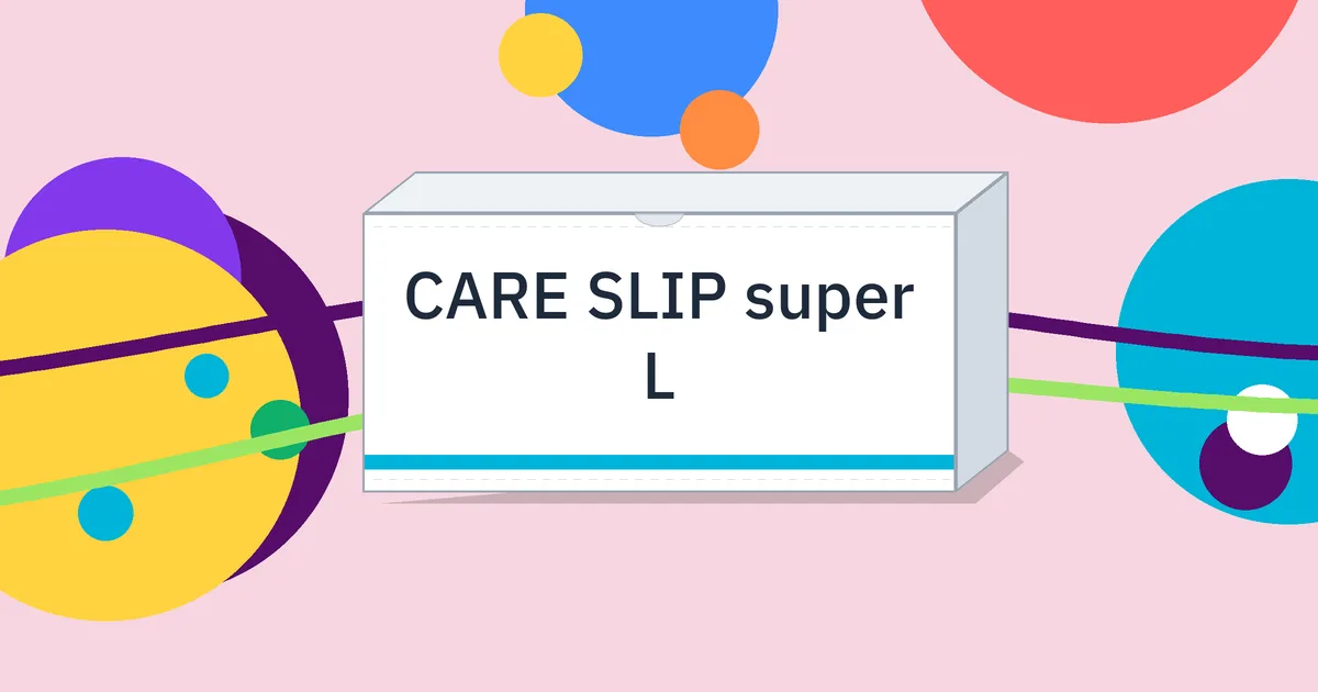 Symbolbild: Packung mit der Aufschrift CARE SLIP super L (PZN 16243532) – Verfügbarkeit und Bezug in Apotheken in Frankfurt am Main