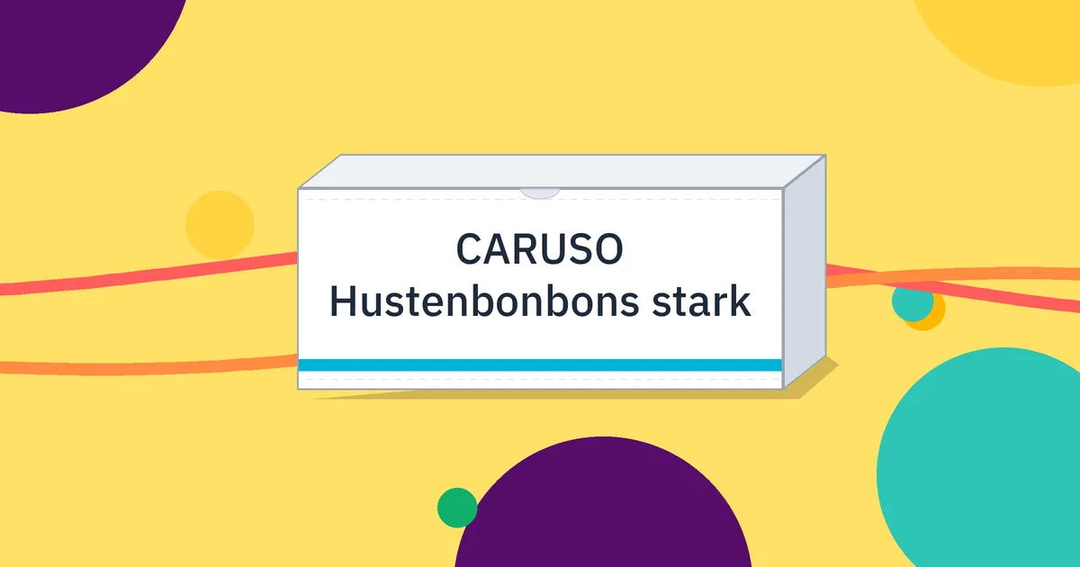 Symbolbild: Packung mit der Aufschrift CARUSO Hustenbonbons stark (PZN 06973241) – Verfügbarkeit und Bezug in Apotheken in Frankfurt am Main