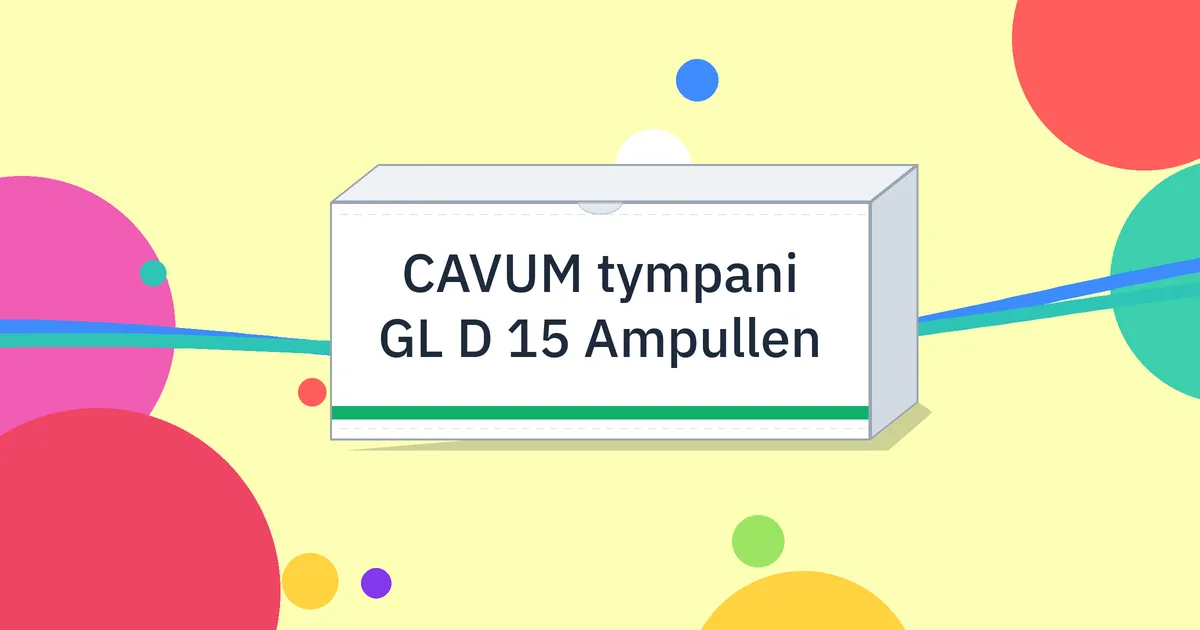 Symbolbild: Packung mit der Aufschrift CAVUM tympani GL D 15 Ampullen (PZN 02911527) – Verfügbarkeit und Bezug in Apotheken in Frankfurt am Main