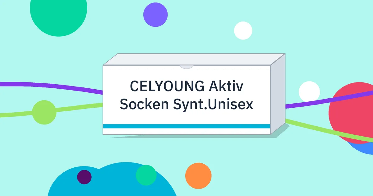 Symbolbild: Packung mit der Aufschrift CELYOUNG Aktiv Socken Synt.Unisex (PZN 04959751) – Verfügbarkeit und Bezug in Apotheken in Frankfurt am Main