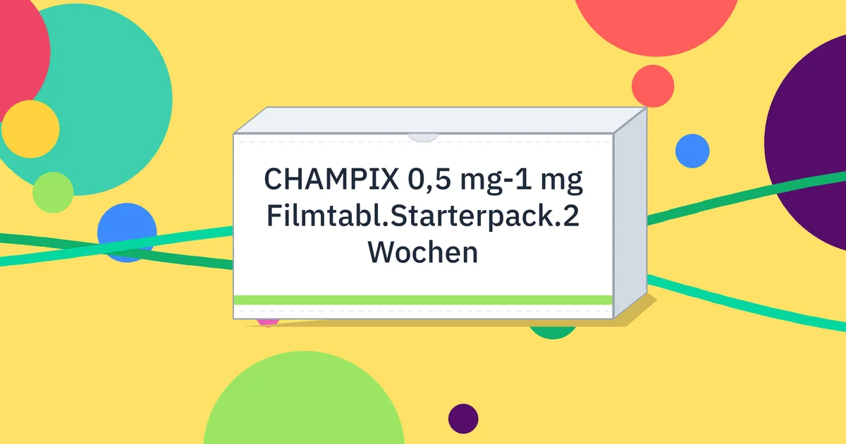 Symbolbild: Packung mit der Aufschrift CHAMPIX 0,5 mg-1 mg Filmtabl.Starterpack.2 Wochen (PZN 19142352) – Verfügbarkeit und Bezug in Apotheken in Frankfurt am Main