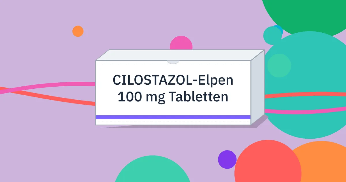 Symbolbild: Packung mit der Aufschrift CILOSTAZOL-Elpen 100 mg Tabletten (PZN 10941689) – Verfügbarkeit und Bezug in Apotheken in Frankfurt am Main