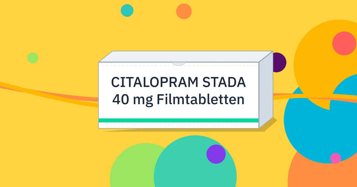 Symbolbild: Packung mit der Aufschrift CITALOPRAM STADA 40 mg Filmtabletten (PZN 02250037) – Verfügbarkeit und Bezug in Apotheken in Frankfurt am Main