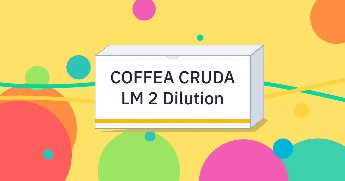 Symbolbild: Packung mit der Aufschrift COFFEA CRUDA LM 2 Dilution (PZN 12830758) – Verfügbarkeit und Bezug in Apotheken in Frankfurt am Main