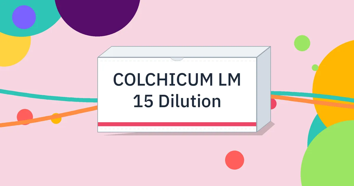 Symbolbild: Packung mit der Aufschrift COLCHICUM LM 15 Dilution (PZN 12832243) – Verfügbarkeit und Bezug in Apotheken in Frankfurt am Main