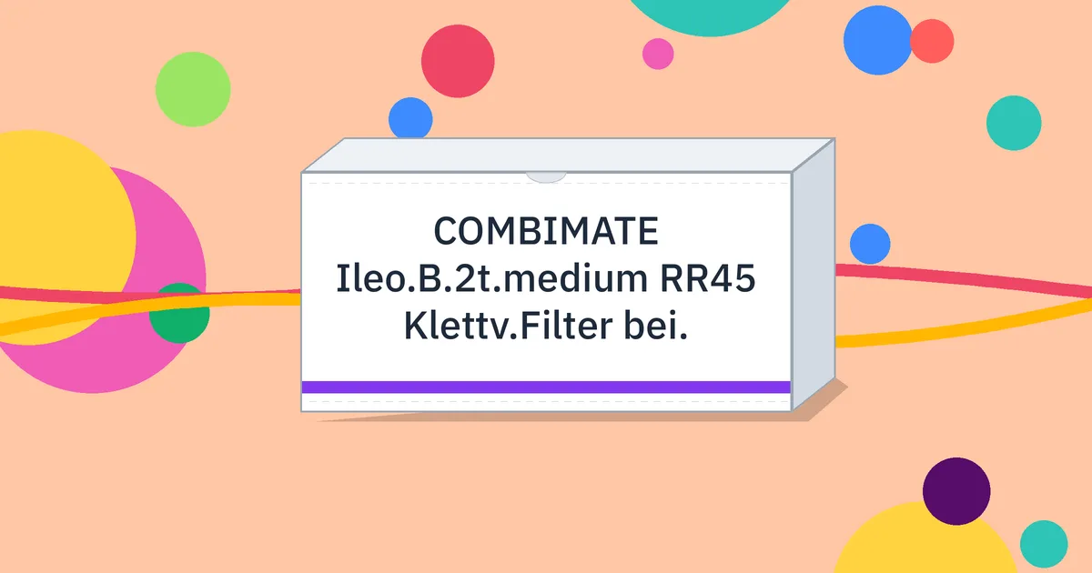 Symbolbild: Packung mit der Aufschrift COMBIMATE Ileo.B.2t.medium RR45 Klettv.Filter bei. (PZN 09175238) – Verfügbarkeit und Bezug in Apotheken in Frankfurt am Main
