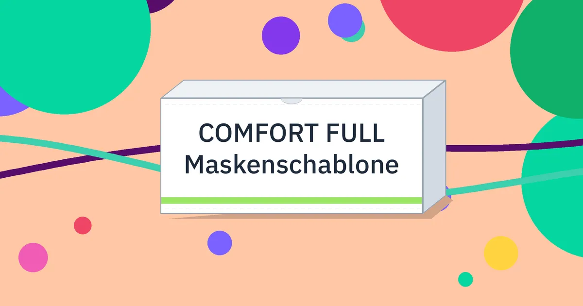 Symbolbild: Packung mit der Aufschrift COMFORT FULL Maskenschablone (PZN 03026773) – Verfügbarkeit und Bezug in Apotheken in Frankfurt am Main