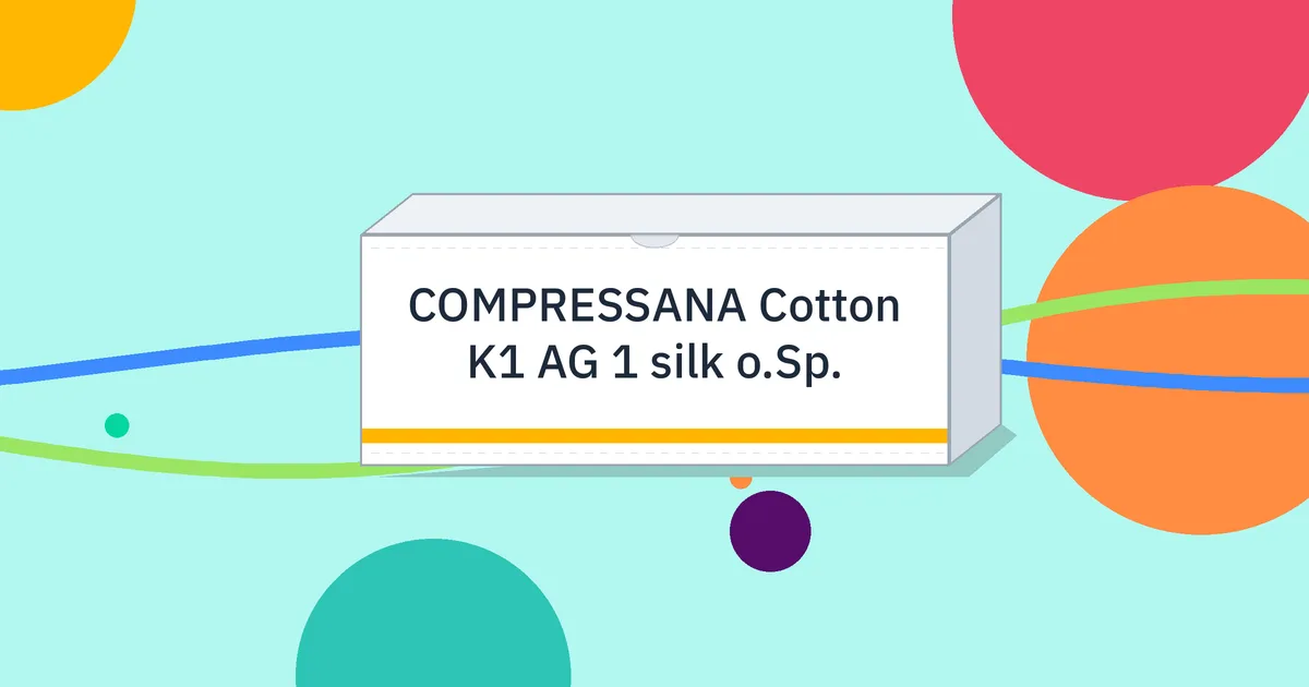 Symbolbild: Packung mit der Aufschrift COMPRESSANA Cotton K1 AG 1 silk o.Sp. (PZN 11392836) – Verfügbarkeit und Bezug in Apotheken in Frankfurt am Main