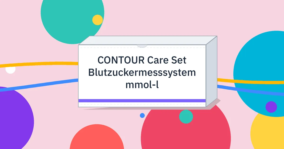 Symbolbild: Packung mit der Aufschrift CONTOUR Care Set Blutzuckermesssystem mmol-l (PZN 15251914) – Verfügbarkeit und Bezug in Apotheken in Frankfurt am Main