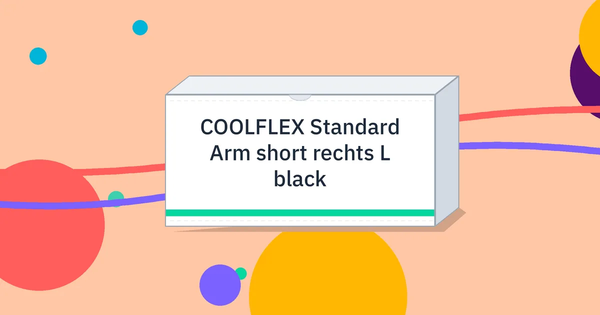 Symbolbild: Packung mit der Aufschrift COOLFLEX Standard Arm short rechts L black (PZN 20382558) – Verfügbarkeit und Bezug in Apotheken in Frankfurt am Main