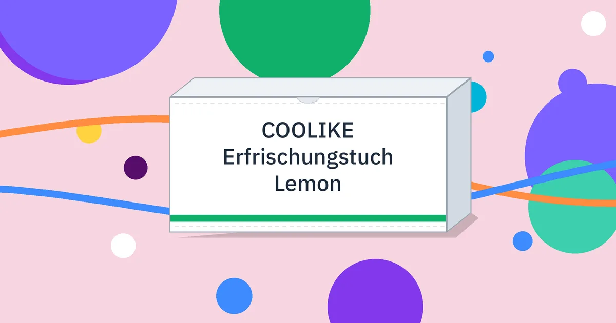 Symbolbild: Packung mit der Aufschrift COOLIKE Erfrischungstuch Lemon (PZN 18471214) – Verfügbarkeit und Bezug in Apotheken in Frankfurt am Main