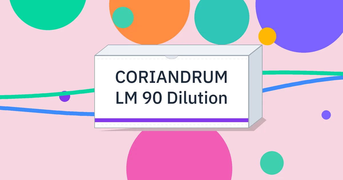 Symbolbild: Packung mit der Aufschrift CORIANDRUM LM 90 Dilution (PZN 12834727) – Verfügbarkeit und Bezug in Apotheken in Frankfurt am Main