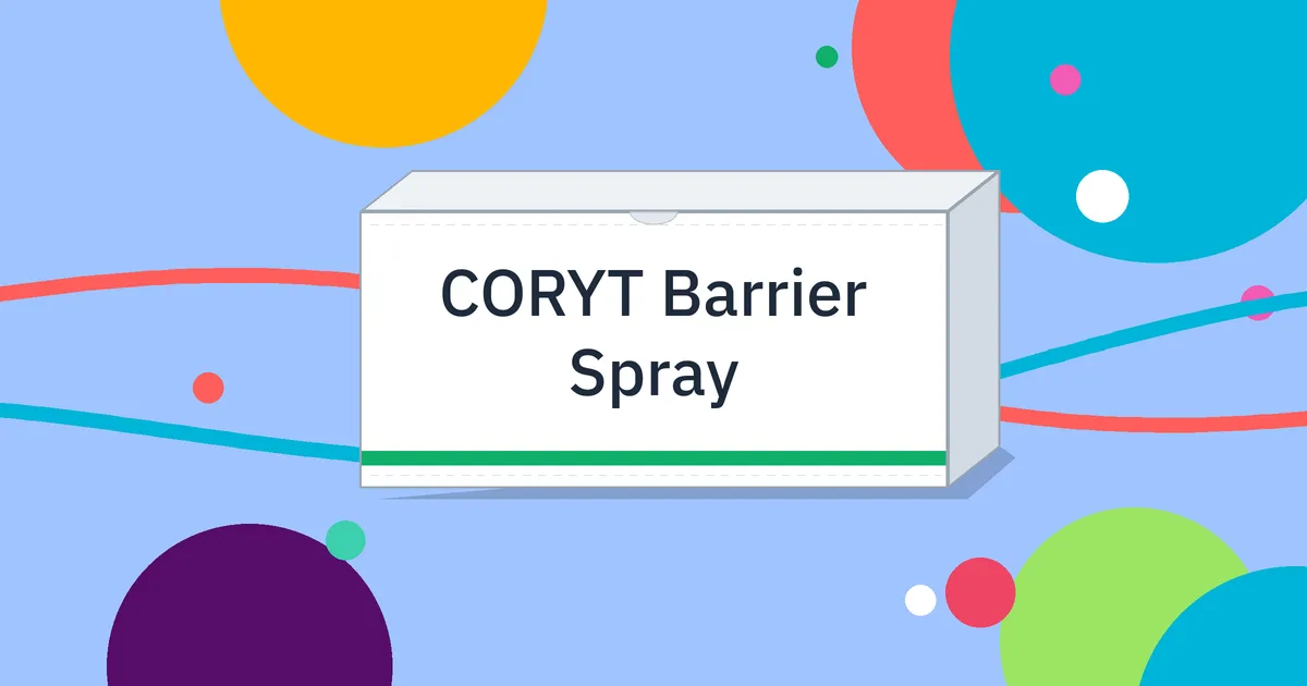 Symbolbild: Packung mit der Aufschrift CORYT Barrier Spray (PZN 19640653) – Verfügbarkeit und Bezug in Apotheken in Frankfurt am Main
