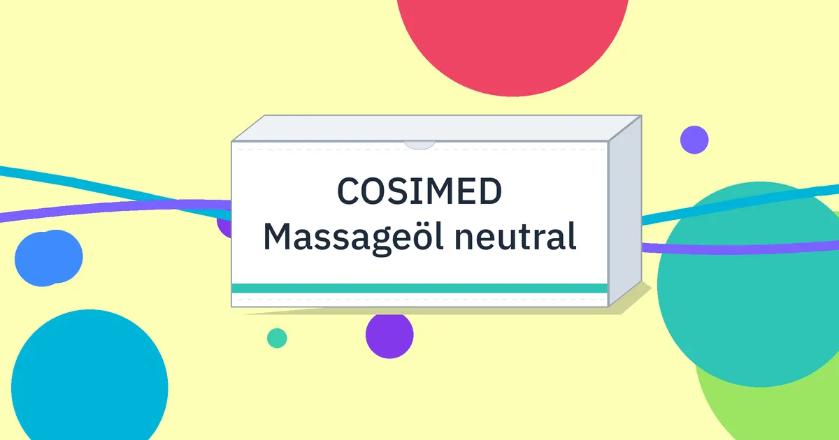 Symbolbild: Packung mit der Aufschrift COSIMED Massageöl neutral (PZN 15745757) – Verfügbarkeit und Bezug in Apotheken in Frankfurt am Main
