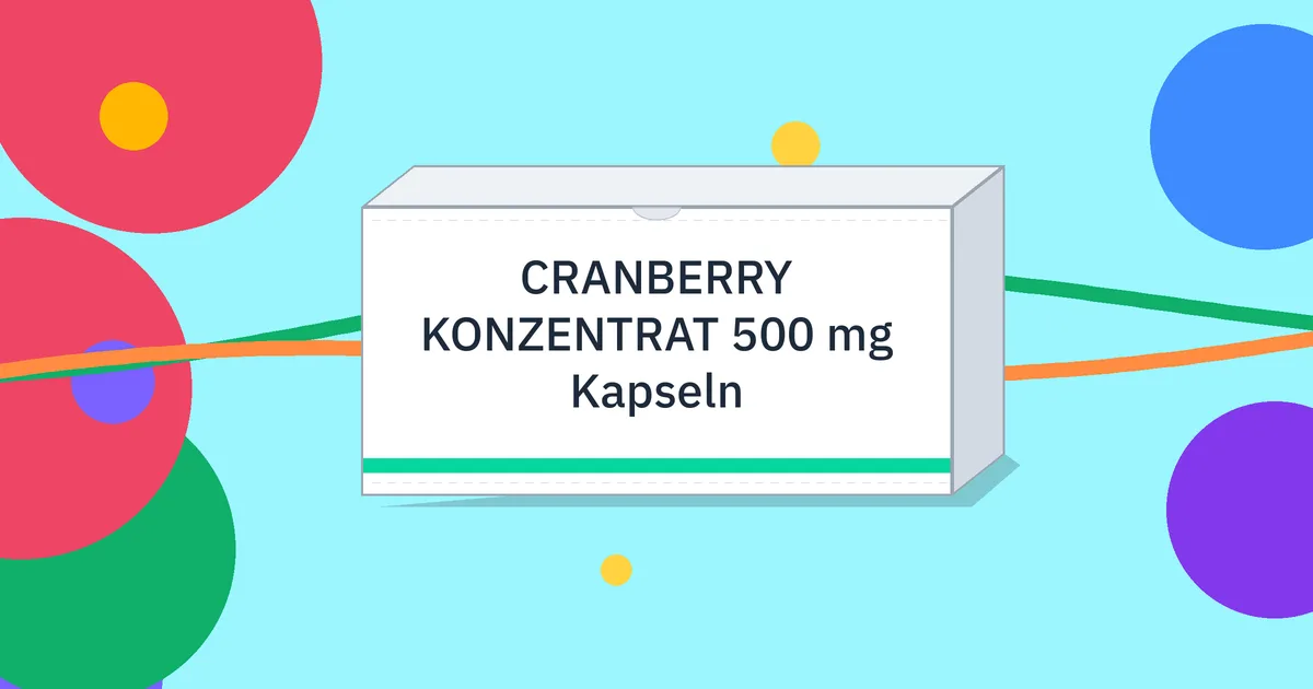 Symbolbild: Packung mit der Aufschrift CRANBERRY KONZENTRAT 500 mg Kapseln (PZN 12729798) – Verfügbarkeit und Bezug in Apotheken in Frankfurt am Main