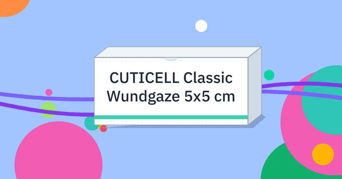 Symbolbild: Packung mit der Aufschrift CUTICELL Classic Wundgaze 5x5 cm (PZN 20769412) – Verfügbarkeit und Bezug in Apotheken in Frankfurt am Main